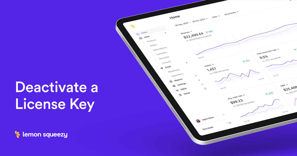 API Docs: Deactivate a License Key • Lemon Squeezy