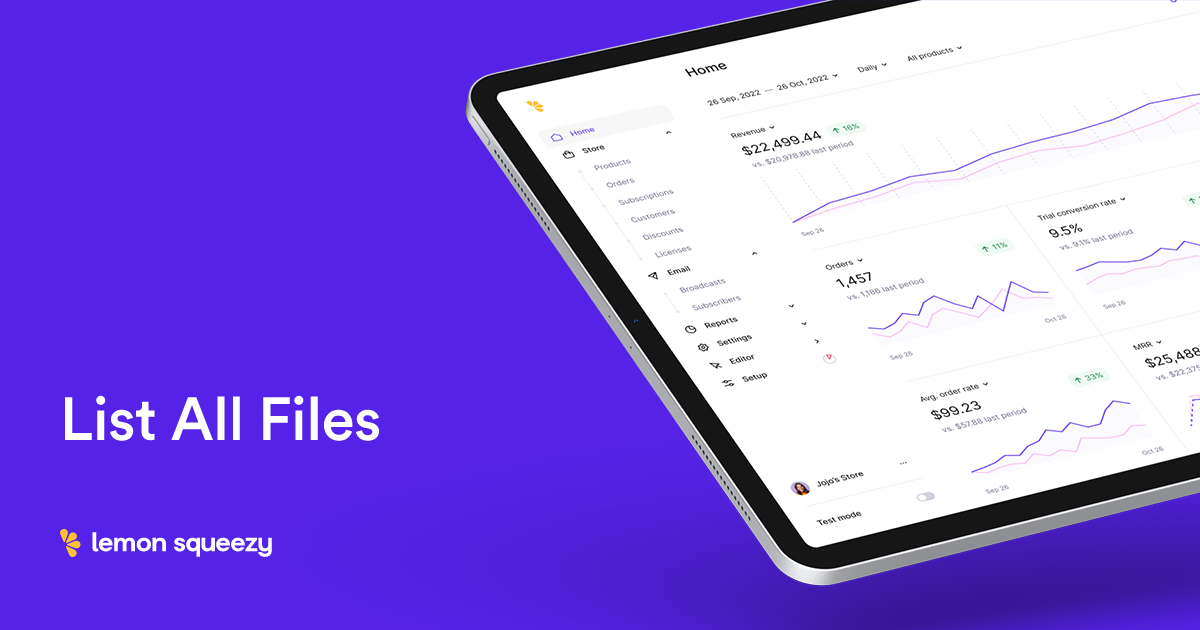 API Docs: List All Files • Lemon Squeezy