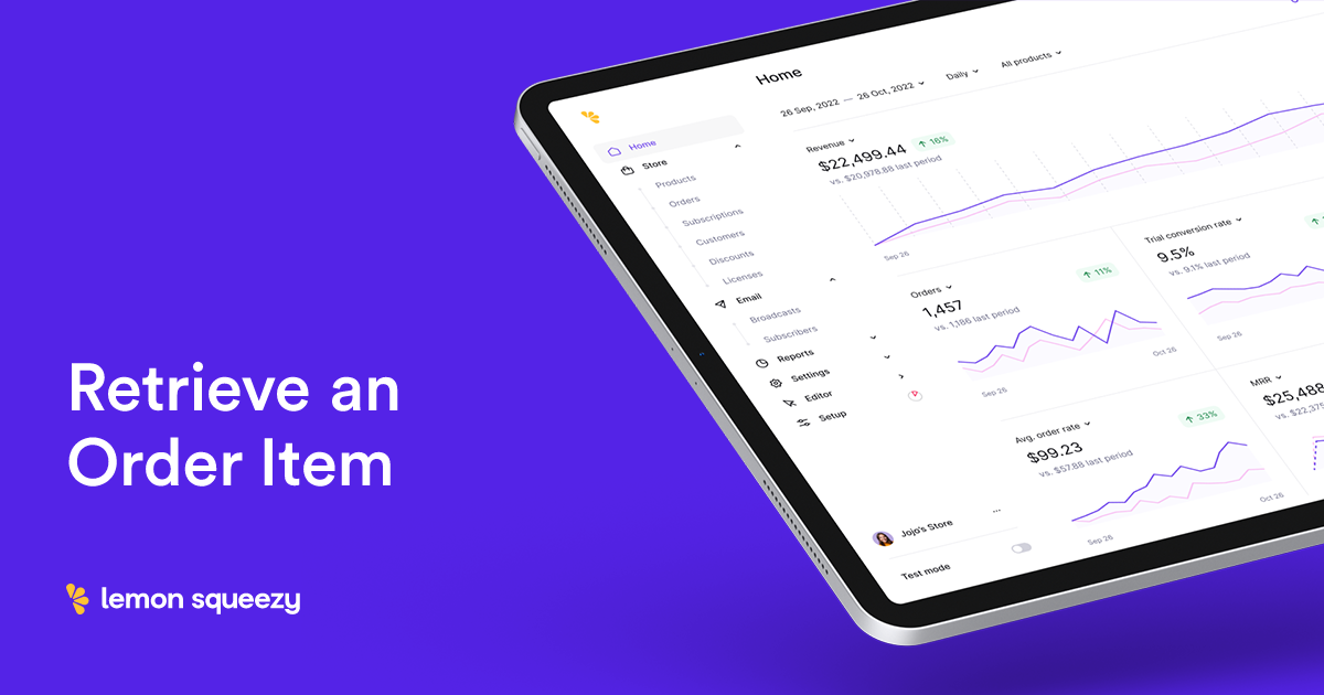 API Docs: Retrieve an Order Item • Lemon Squeezy